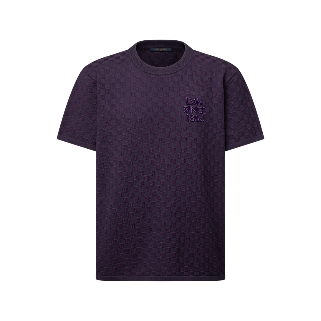 Damier Jacquard Short-Sleeved Crewneck - Men - Ready-to-Wear | LOUIS ...