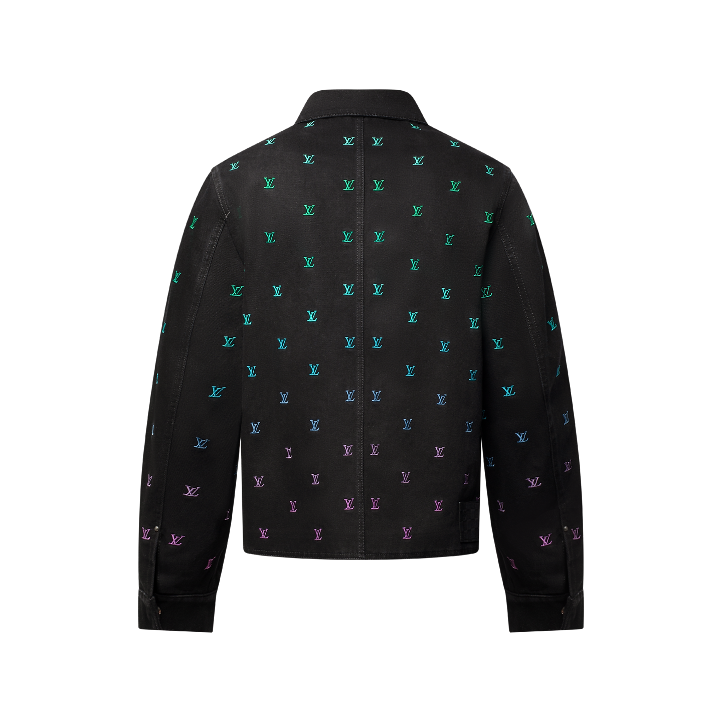LV Blason Gradient Embroidered Denim Coach Jacket - Men - Ready-to-Wear ...