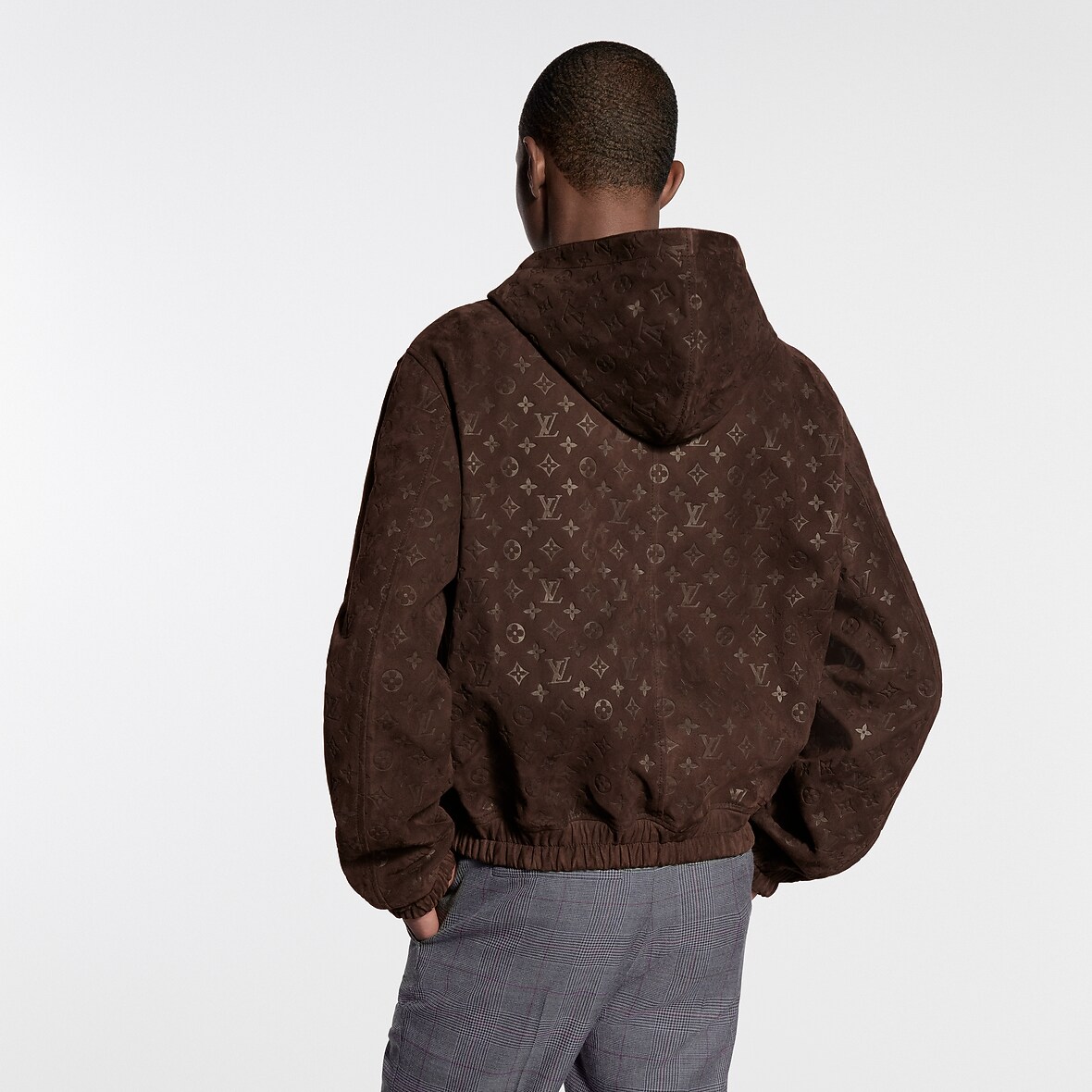 Monogram Embossed Suede Hoodie - Men - Ready-to-Wear | LOUIS VUITTON