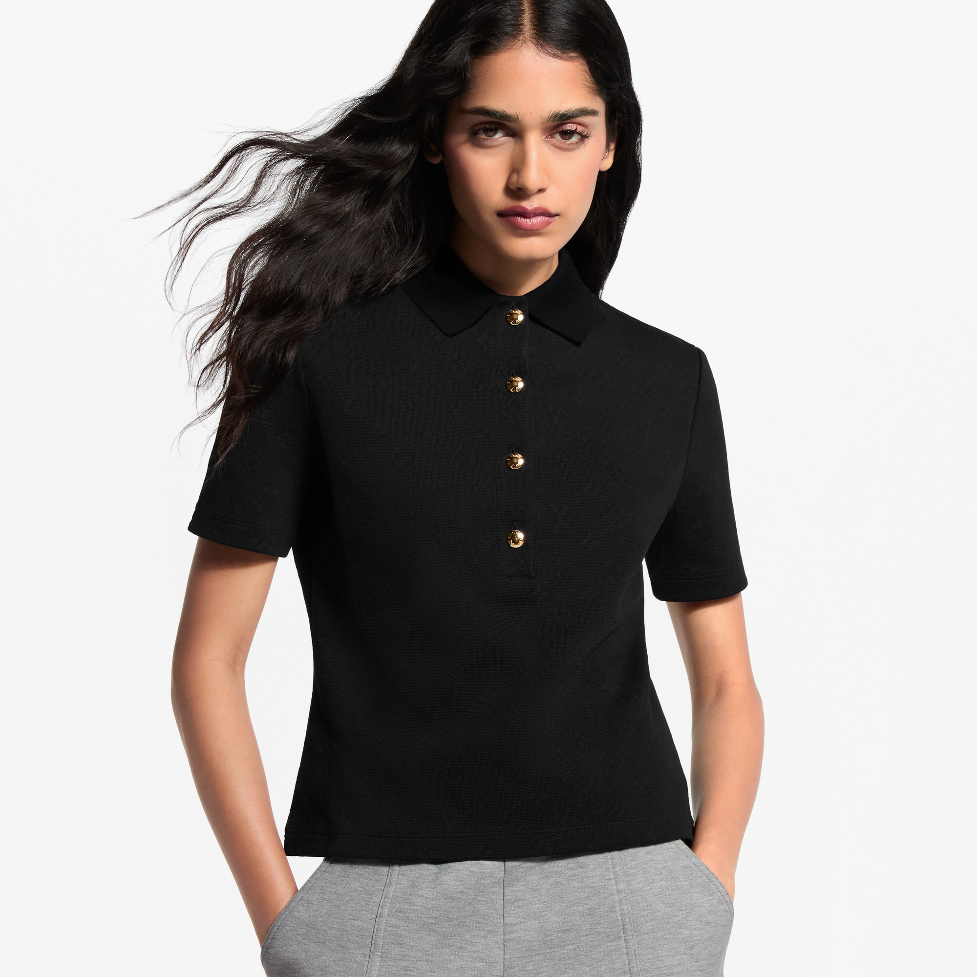 Monogram Piqué Polo Top - Women - Ready-to-Wear | LOUIS VUITTON