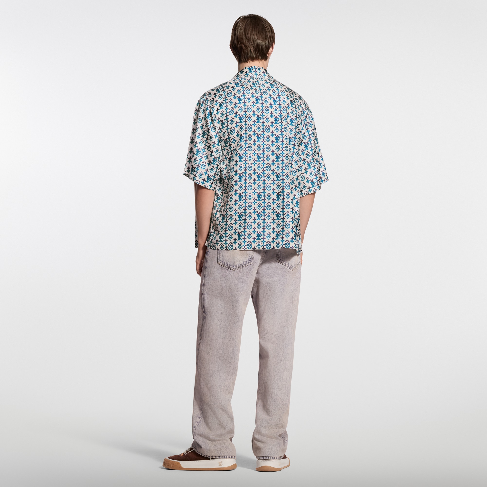 Monogram Printed Silk Short-Sleeved Shirt - Men - Ready-to-Wear | LOUIS ...