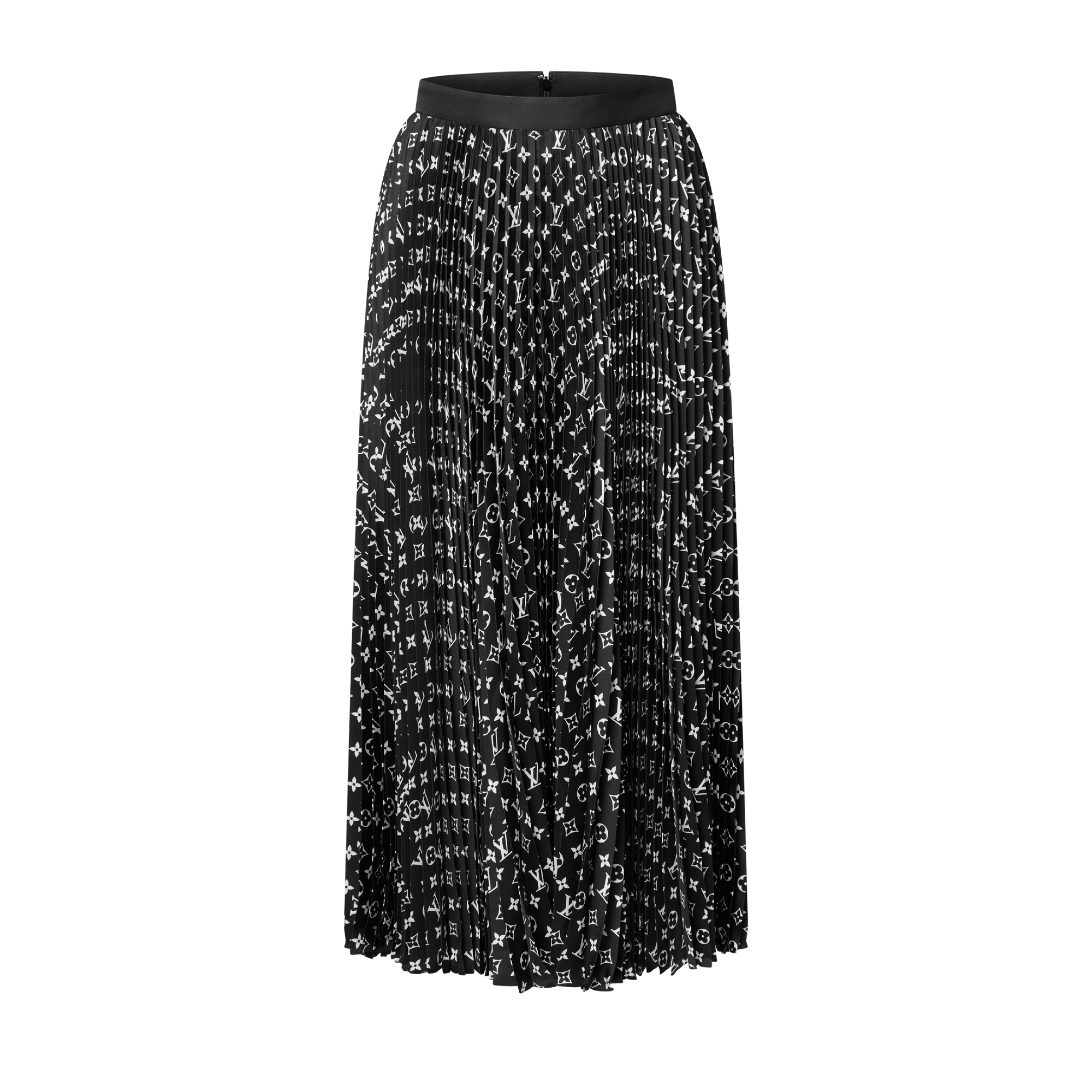 Stripe Accent Monogram Pleated Skirt - Women - Ready-to-Wear | LOUIS ...